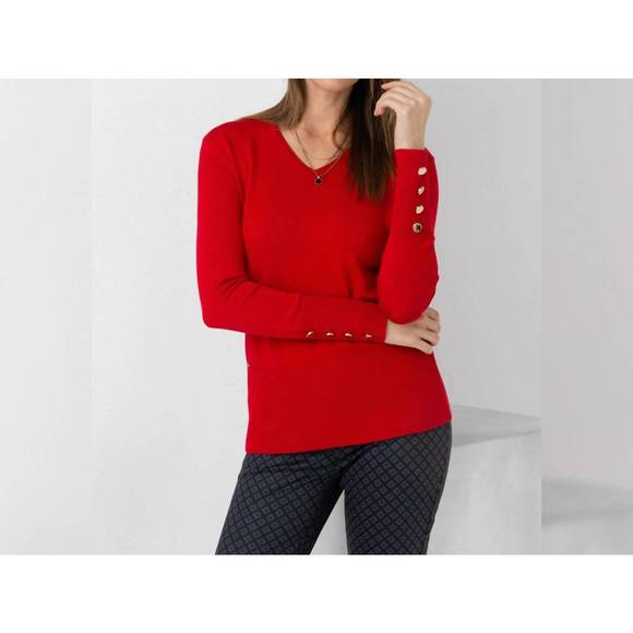 LISETTE | Sweaters | New Lisette Juliette Red Long Sleeve Sweater In ...